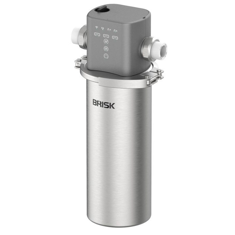 5-micron stainless steel pre-filter with a manual pressure relief valve